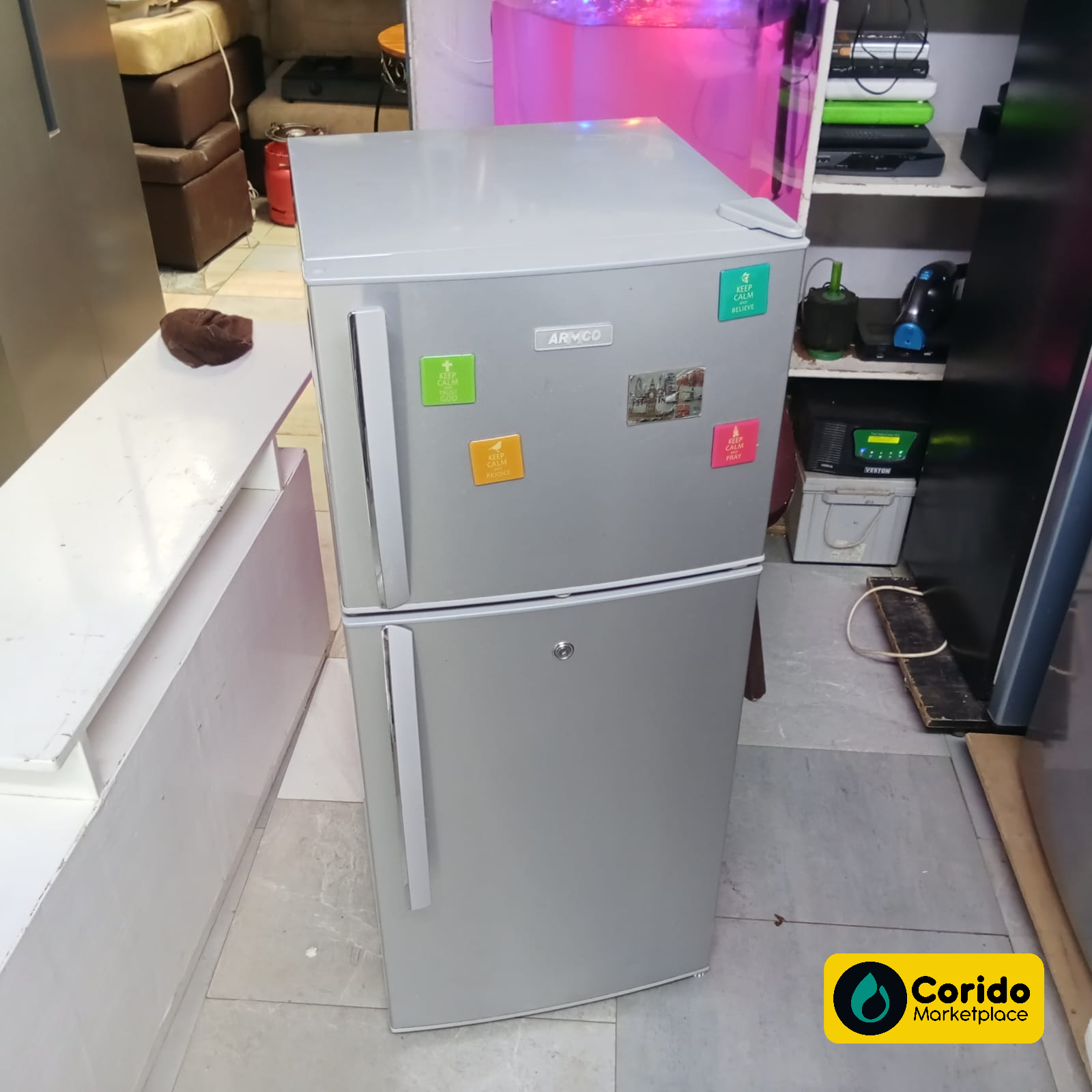 GREY ARMCO DOUBLE DOOR FRIDGE | Corido Marketplace