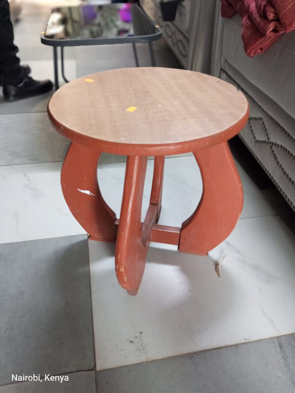 BROWN STOOL WITH THREE LEGS | Corido Marketplace