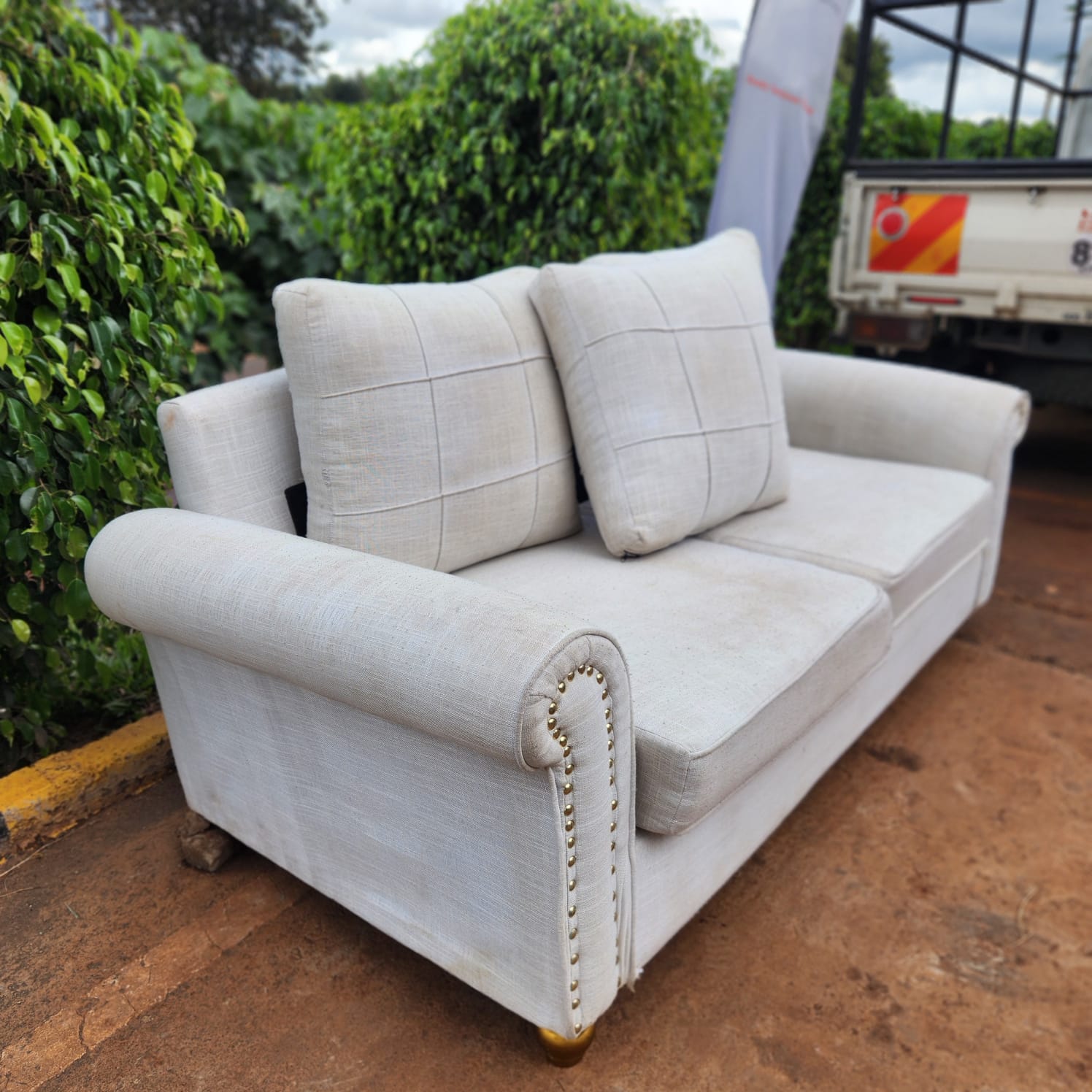 Clean 2 Seater Light Beige Sofa Set On Sale | Corido Marketplace