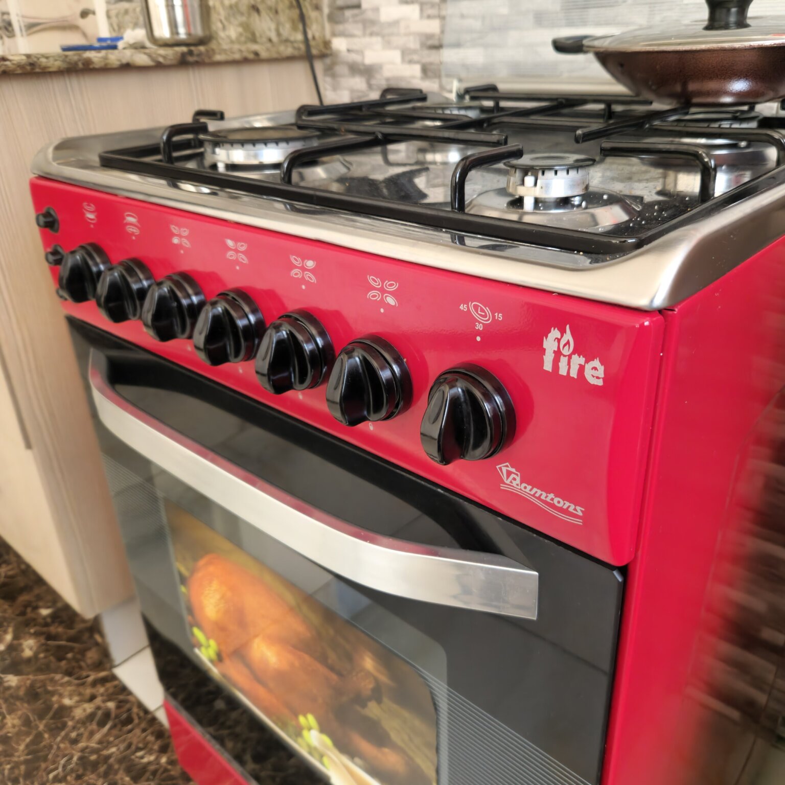 Ramtons 4-Burner Gas Cooker + Oven (Red Edition, Very Clean) | Corido ...